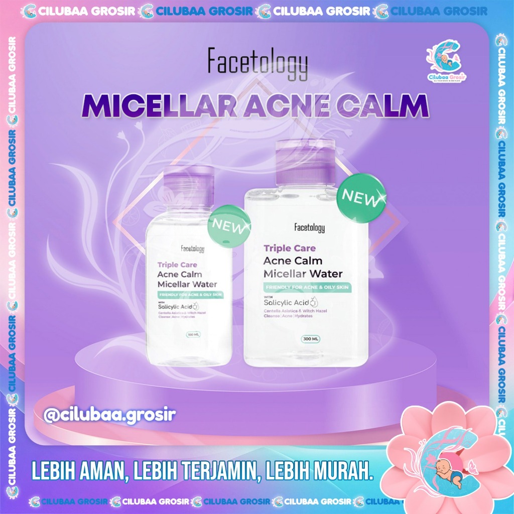 Jual Facetology Triple Care Acne Calm Micellar Water 100ml & 300ml ...