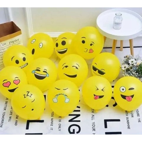 Jual I31 Balon lateks emoticon/emoji mix 12 inch berbagai acara ...