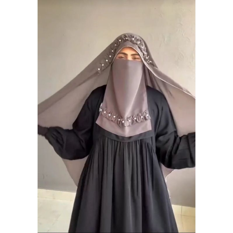 Jual HIJAB PRINCESS HIJAB SEGI 4 JUMBO FREE CADAR TALI NIQAB BUTTERFLY ...