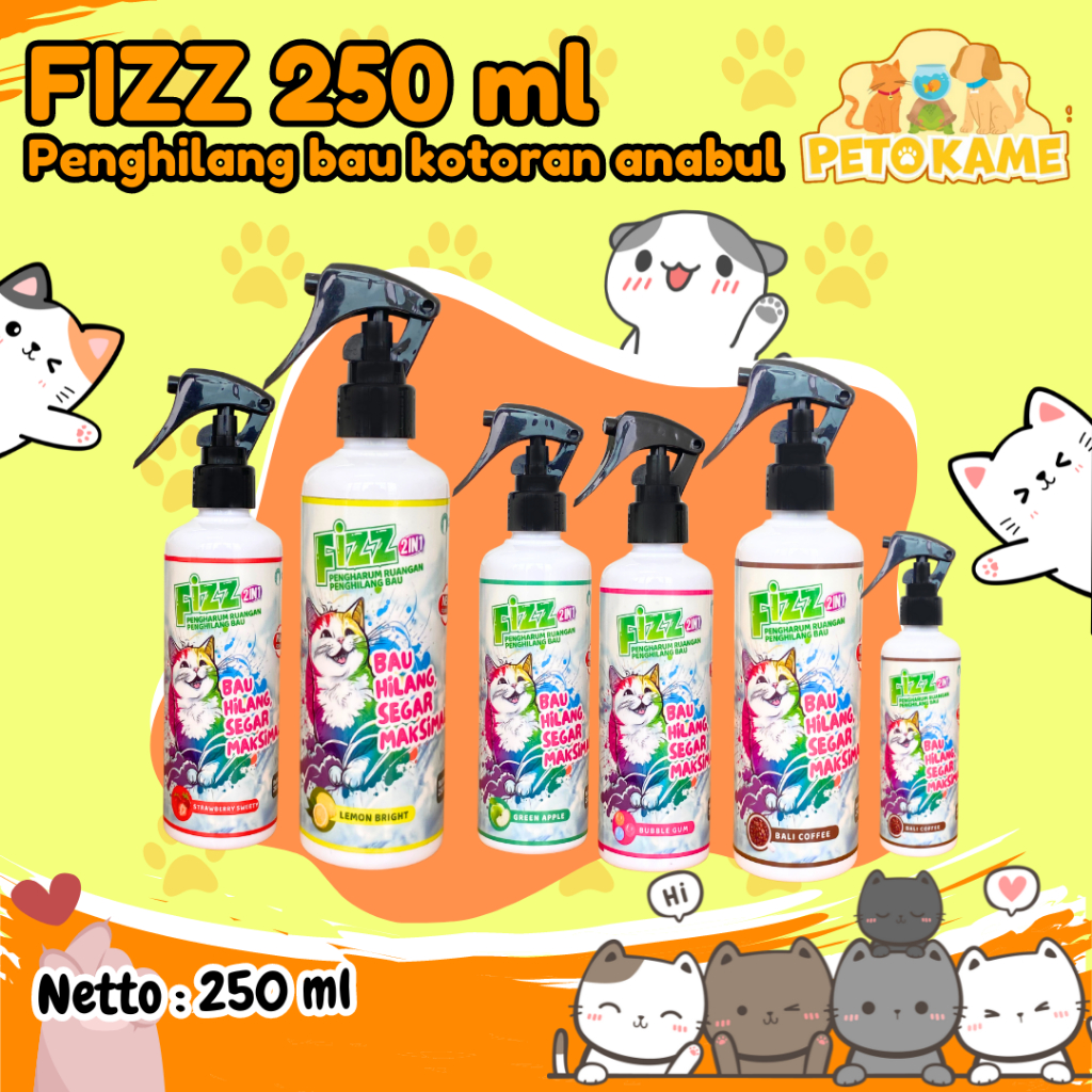 Jual FIZZ 250 ml | Poop Peep Penghilang Bau Kotoran Cat Dog Aman Terjilat | Shopee Indonesia