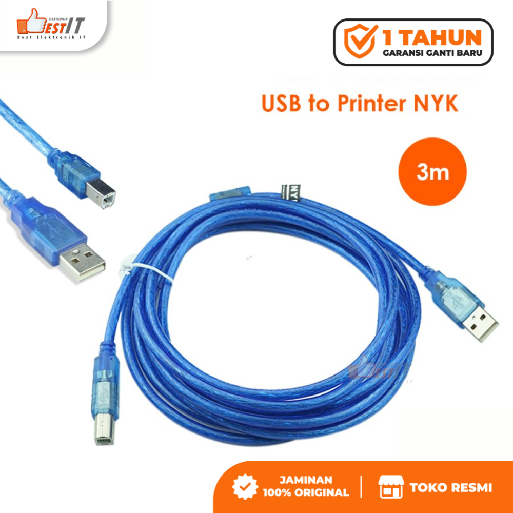 Jual Kabel Printer USB panjang 3 meter NYK | Shopee Indonesia