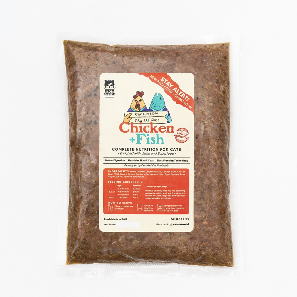 Jual ESCOMEOW Chicken Fish Raw Cat Food Makanan Kucing (Ayam Ikan ...