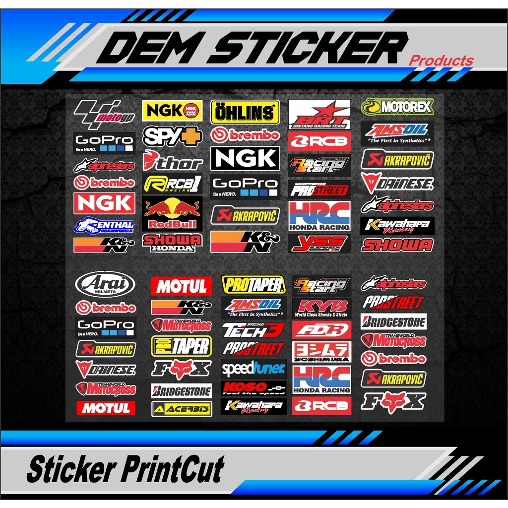 Jual stiker cutting racing sponsor stiker papanan stiker pack stiker ...
