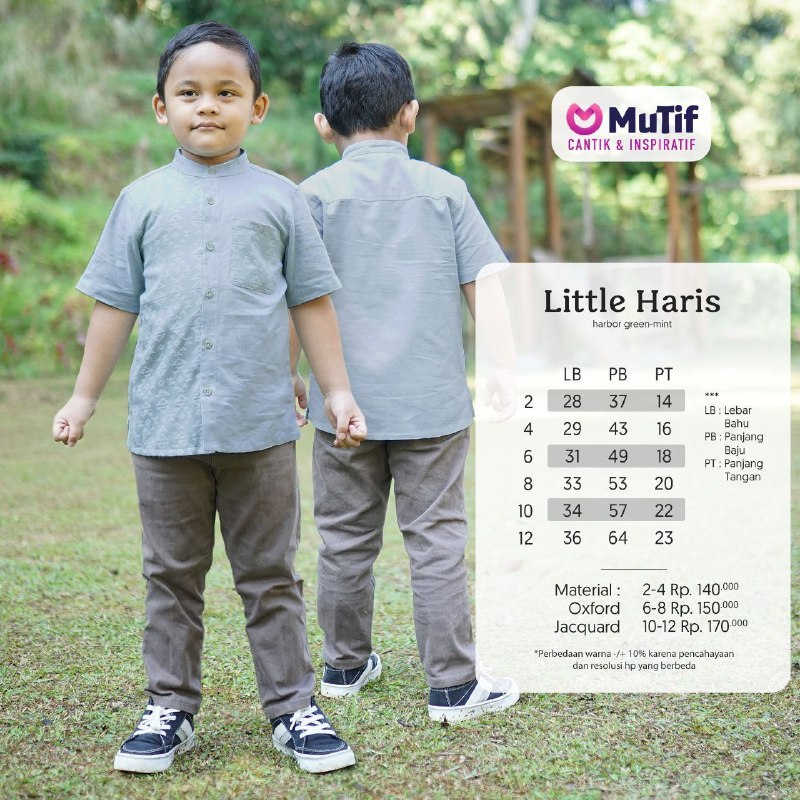 Jual Baju Mutif Little Harris Harbor Green - Mutif Harris || Koko Anak ...