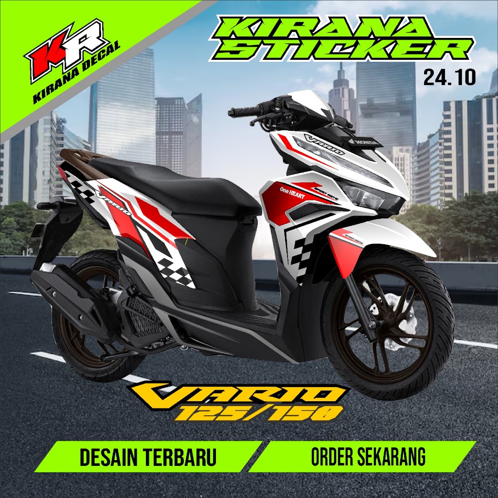 Jual (COD) TERBARU Decal Sticker Honda Vario 125 New 2022 2023 2024 Full body desain polos kd ...