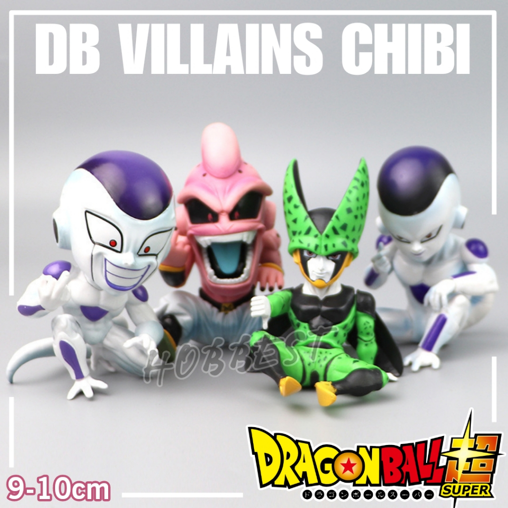 Jual Action Figure DRAGON BALL VILLAINS CHIBI Miniatur Pajangan Mainan Topper Kue Majin Buu Kid ...