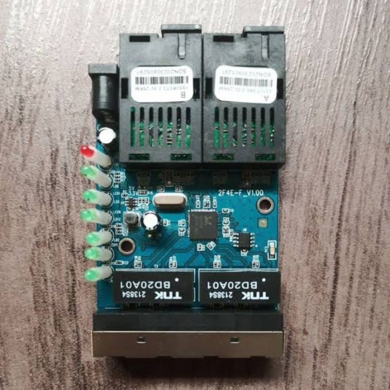 Jual Media Converter HTB 2FO 4LAN bekas normal plus adaptor (board only ...