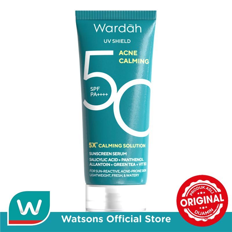 Jual Wardah UV Shield Acne Calming Sunscreen Serum SPF50 PA+ 40ml ...