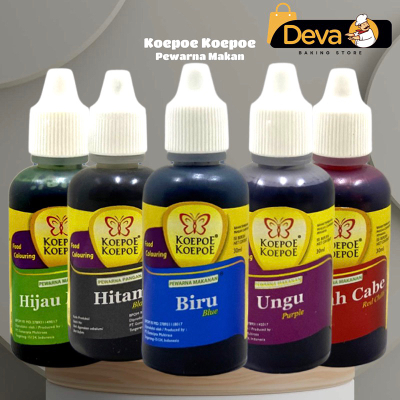 Jual Koepoe Koepoe Pewarna Makanan - Pewarna Makanan Kupu Kupu 30ml ...