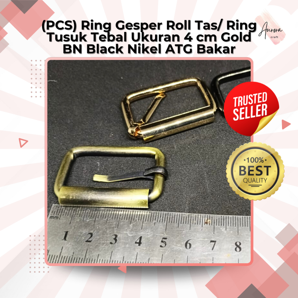 Jual (PCS) Ring Gesper Roll Tas/ Ring Tusuk Tebal Ukuran 4 cm Gold BN ...