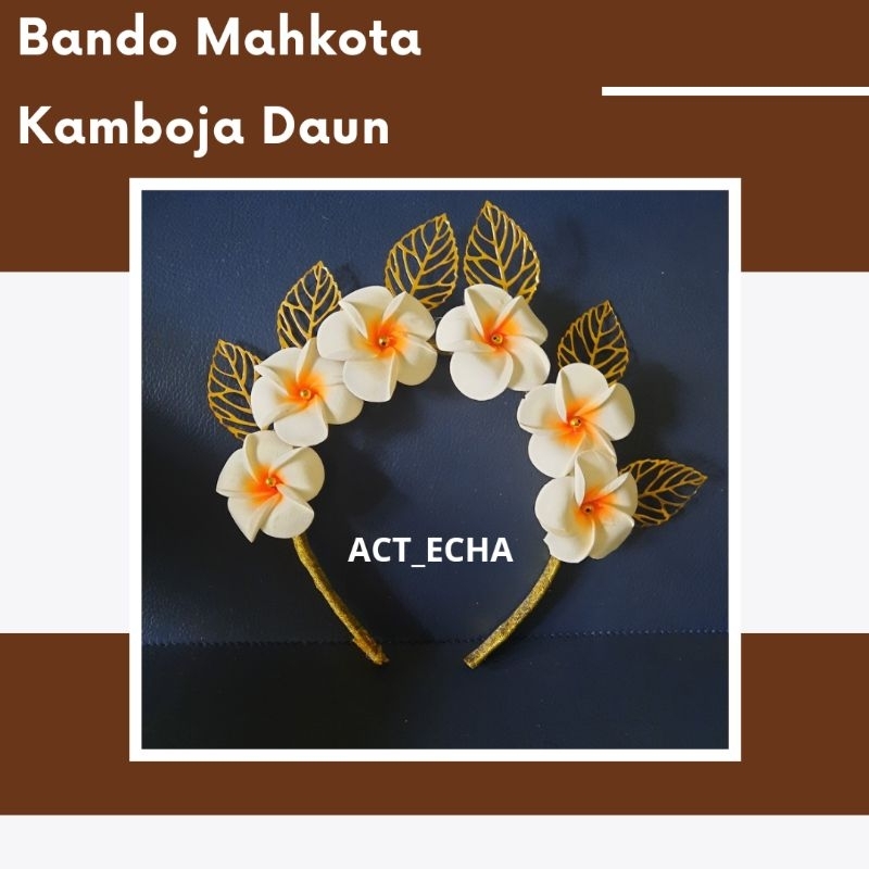 Jual Bando Mahkota Kamboja Daun / Putih / Merah / Kuning / Pink dll ...