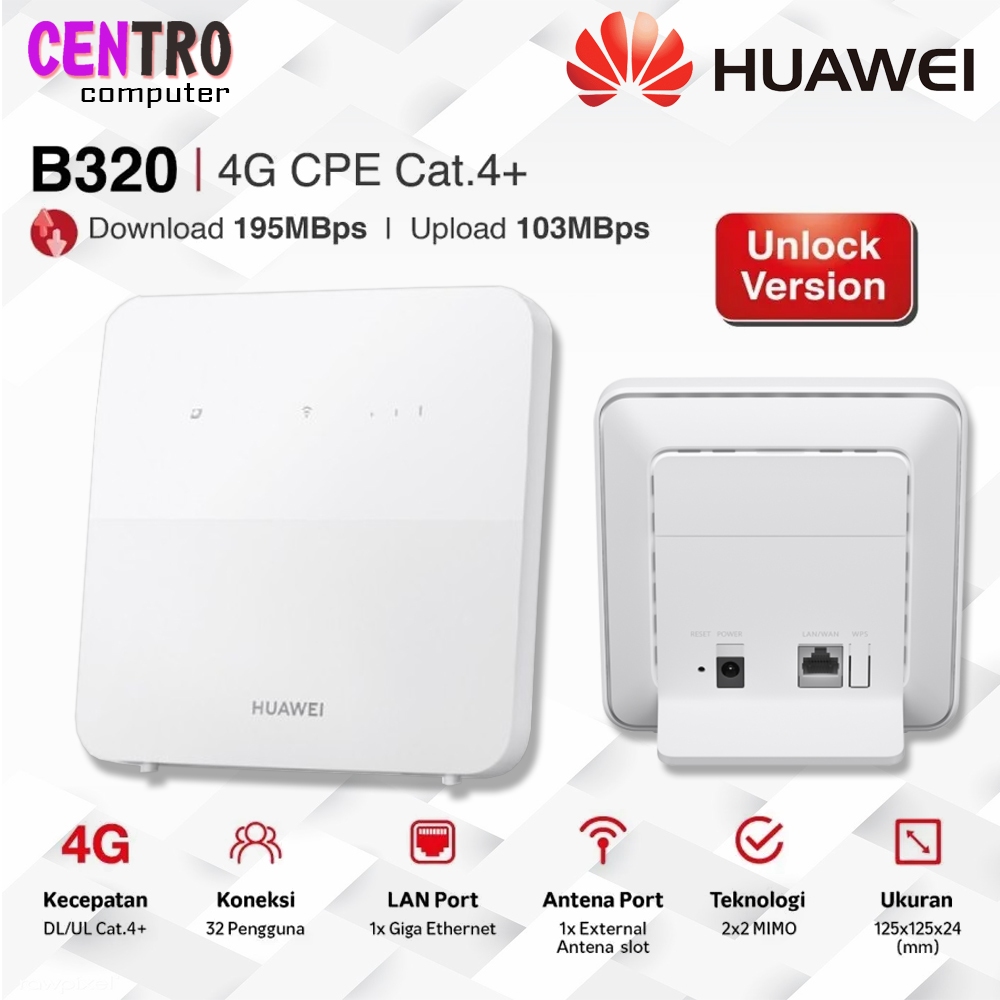 Jual Huawei B320 Modem Wifi Router 4G Lte Cpe 5s 300mbps | Shopee Indonesia