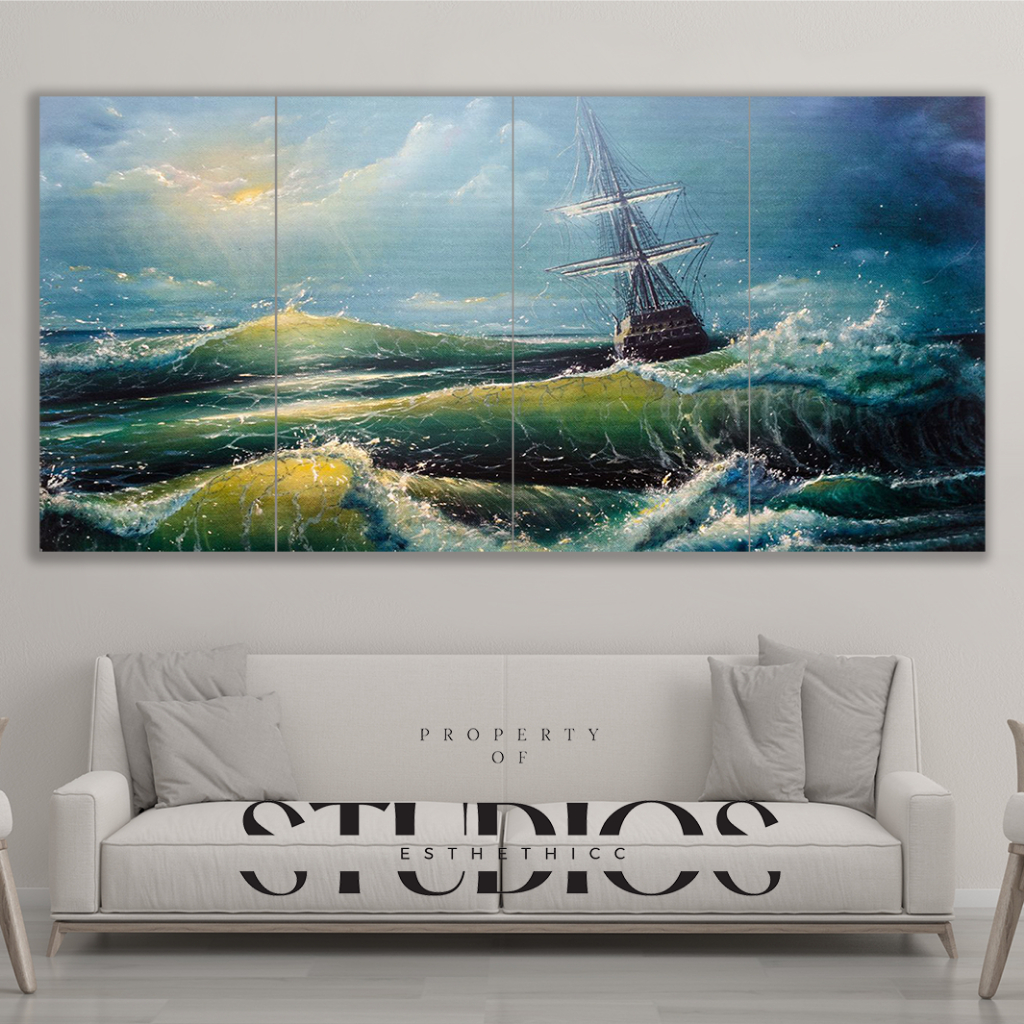 Jual #BIGART66 WALL DECOR KAPAL PERAHU SHIP LAYAR LAUT LAUTAN OMBAK ...