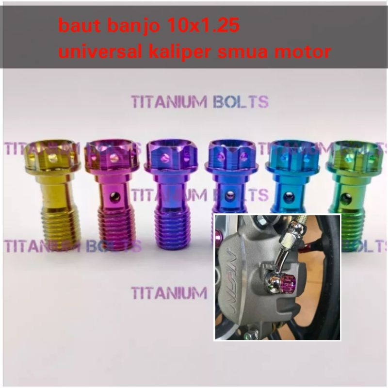 Jual LIVE - BAUT TITANIUM BANJO UNIVERSAL KALIPER / MASTER REM DRAT HALUS & KASAR ( 1 PCS ...