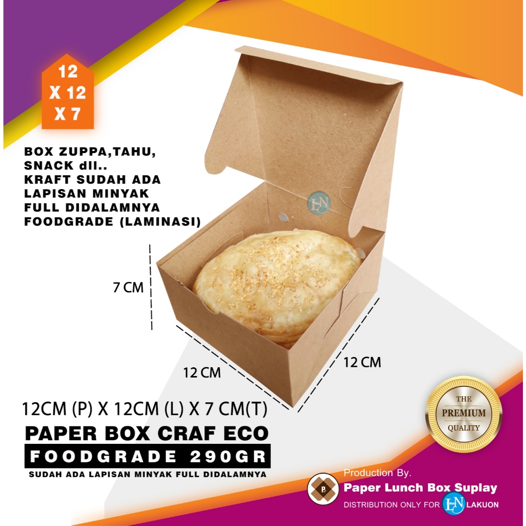 Jual ZUPPA BOX 12X12X7CM SNACK TAHU GORENG PAPER CRAFT FOODGRADE ...