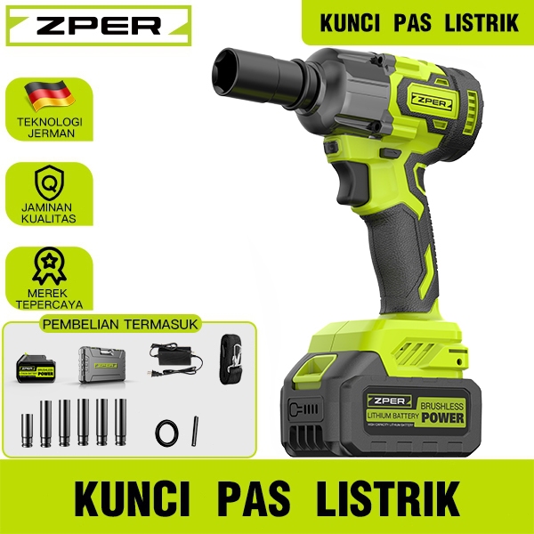 Jual ZPER Cordless Impact Wrench Brushless impact baterai wrench Mobil ...