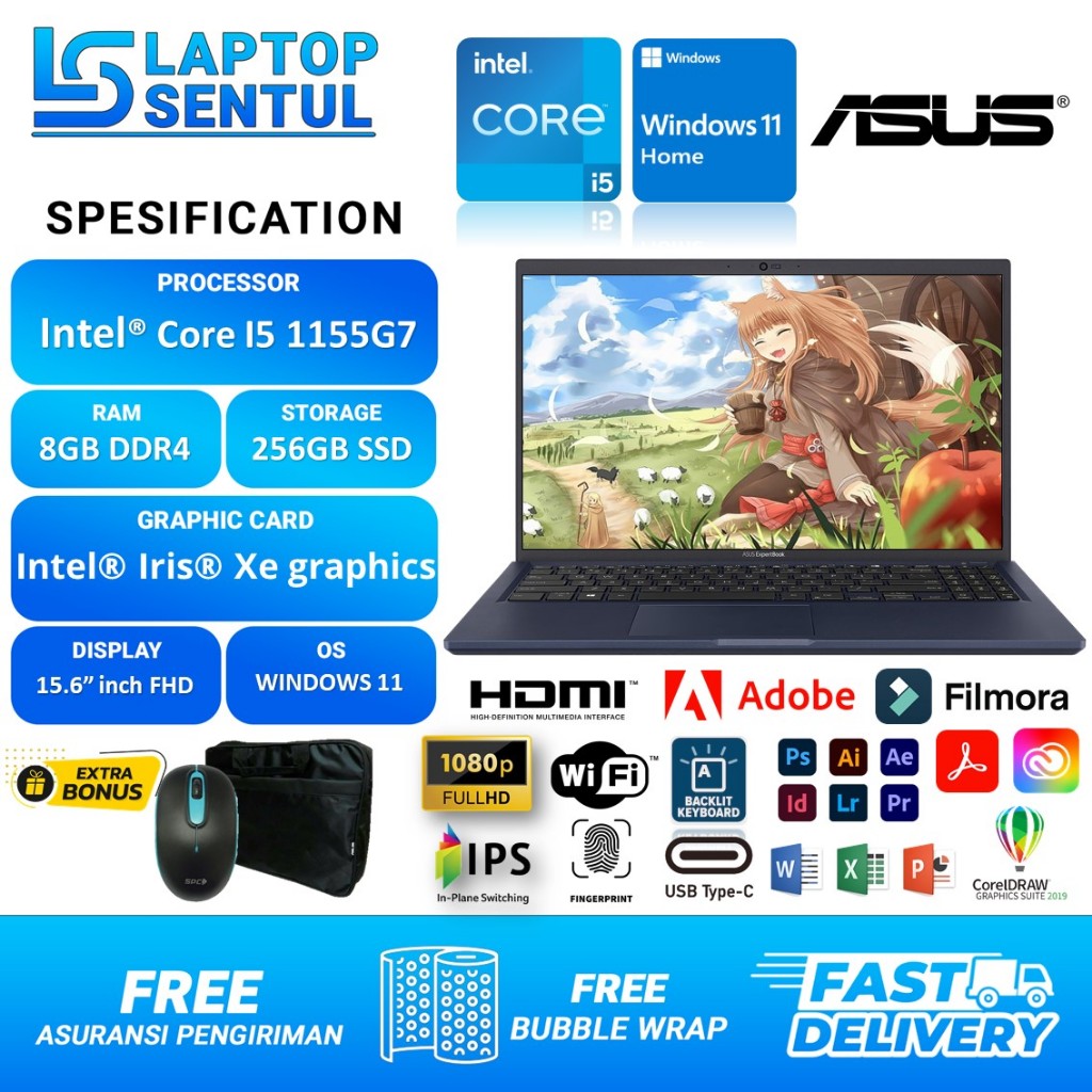 Jual Laptop Asus Expertbook B1500CEAE Intel core i5 1135G7 Ram 8GB 1TB ...