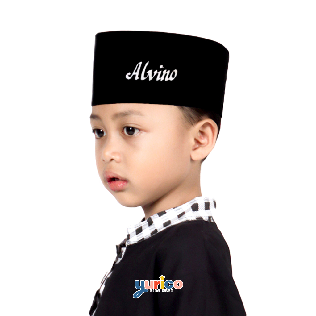 Jual Peci Songkok Hitam Anak Free Costum Nama | Shopee Indonesia
