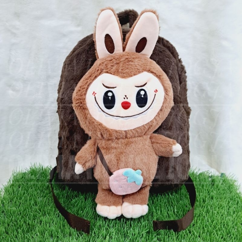 Jual Tas Ransel Boneka Labubu Coklat Tua Tas Ransel Labubu Tas Punggung ...