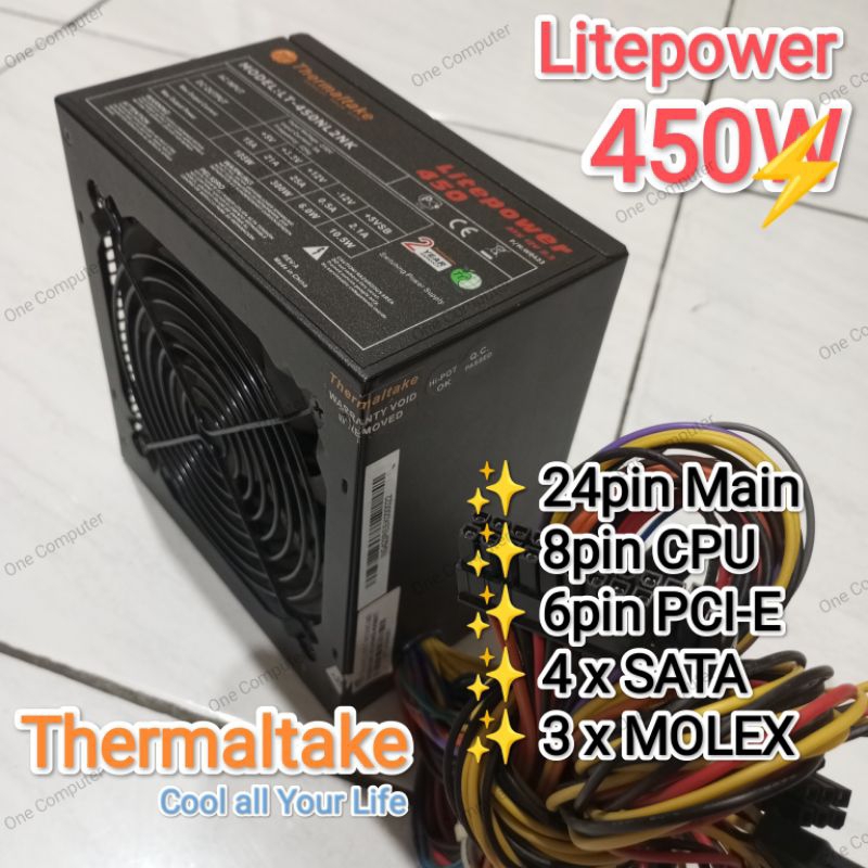 Jual psu thermaltake 450w litepower power Supply | Shopee Indonesia