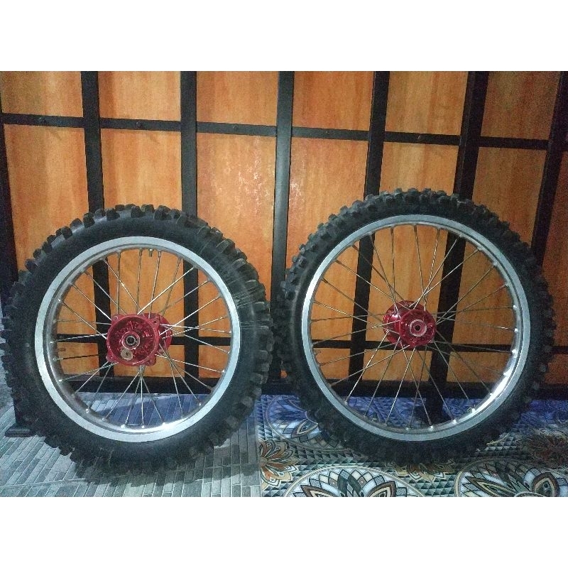 Jual Velg Trail Motor KLX Depan R18 Belakang R21 Ban Tebal | Shopee ...