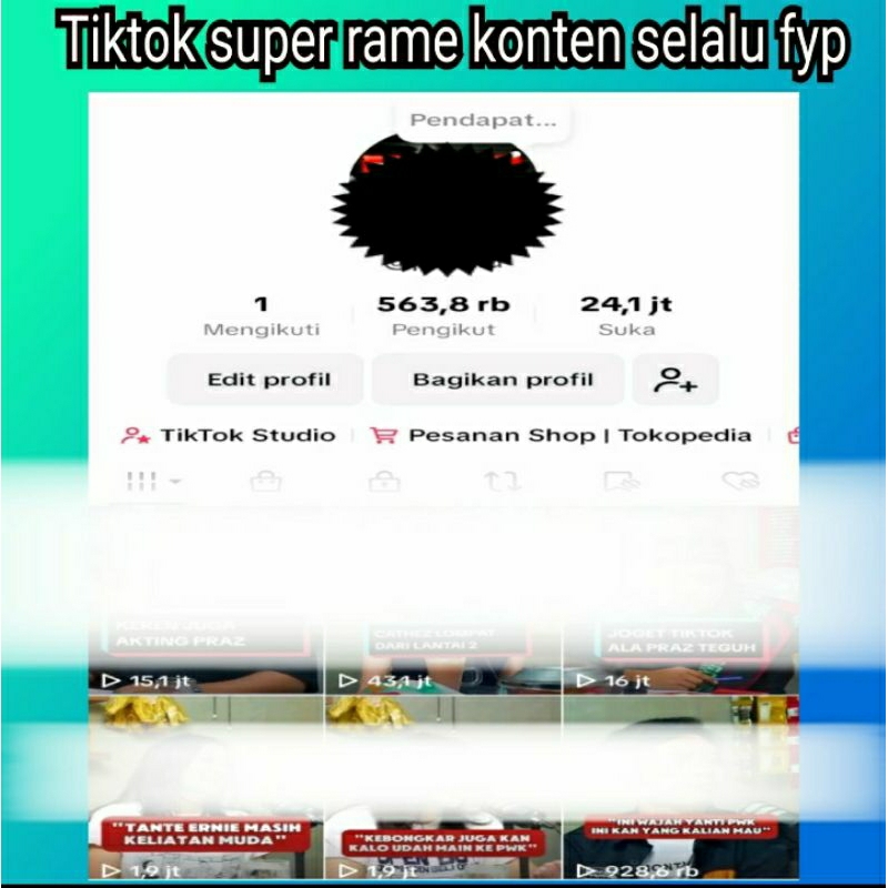 Jual jual murah sisa bbrapa akun tiktok 100k-500k foll asli hasil fyp konten | Shopee Indonesia