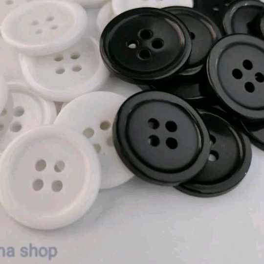 Jual Isi 144 Pcs Kancing Dinas Jas/safari list Ring Hitam/putih Kancing ...