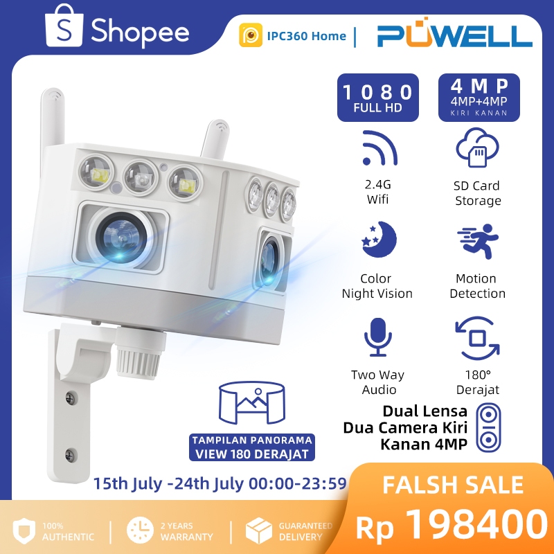 Jual IPC360®Kamera CCTV Multifungsi Dual Camera 2MP+2MP 2K Dual Lensa ...