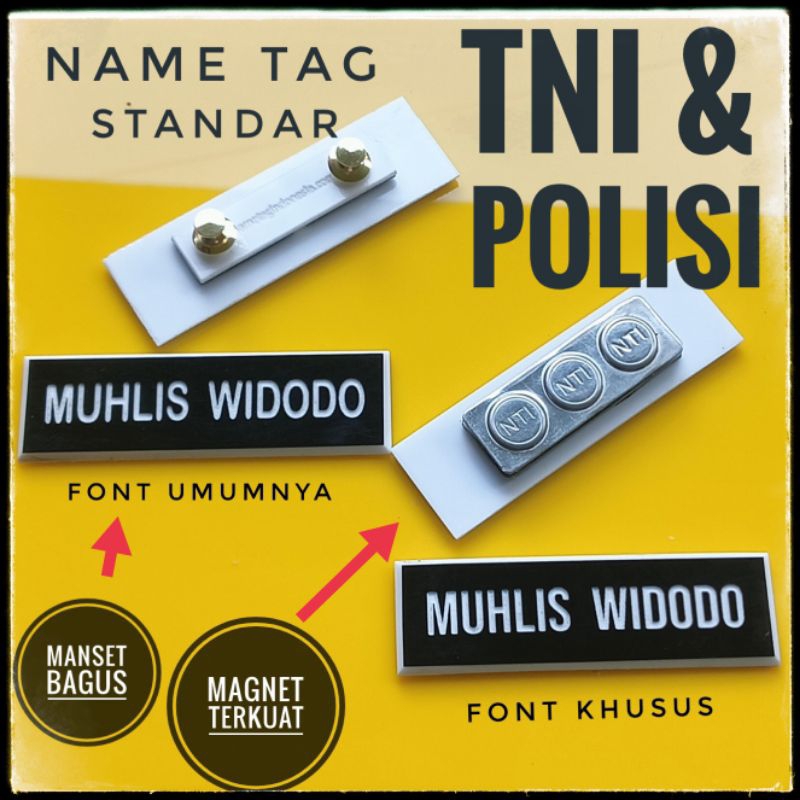Jual NAME TAG STANDAR TNI /ARMY POLISI / POLICE ENGRAVED GRAVIR / UKIR ...