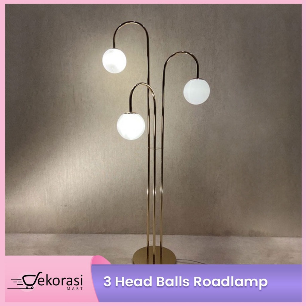 Jual 3 Head Balls Roadlamp/ Lampu dekorasi/lampu standing bola / Lampu ...