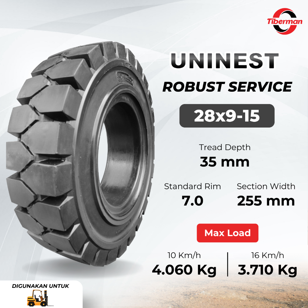 Jual Ban Forklift Uninest 28x9-15 Robust Services - Solid Tyre | Shopee Indonesia