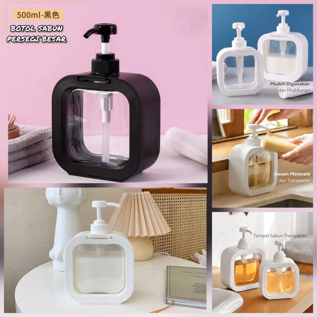 Jual BOTOL SABUN PERSEGI /Botol Refill Sabun Cair Mandi Cuci Tangan ...