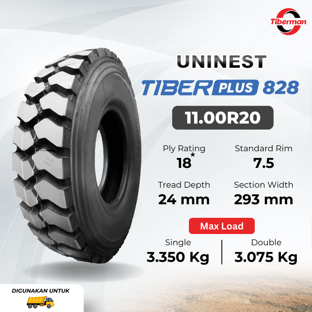 Jual Ban Truk Uninest 1100R20 18PR Tiberplus 828 | Shopee Indonesia