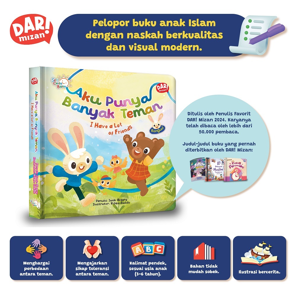 Jual [Mizan Medan] Buku Anak Scb: Aku Punya Banyak Teman (Boardbook ...