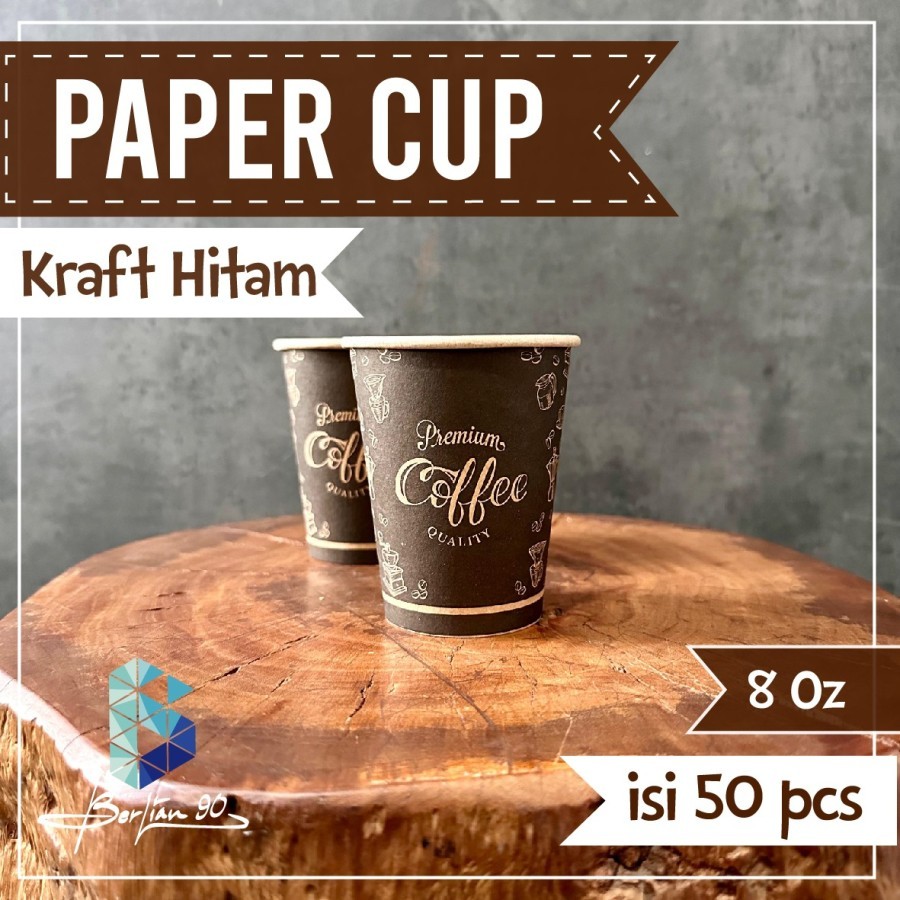 Jual hot paper cup 8oz/gelas kopi/gelas coffee/gelas kertas/gelas kertas tahan panas | Shopee ...