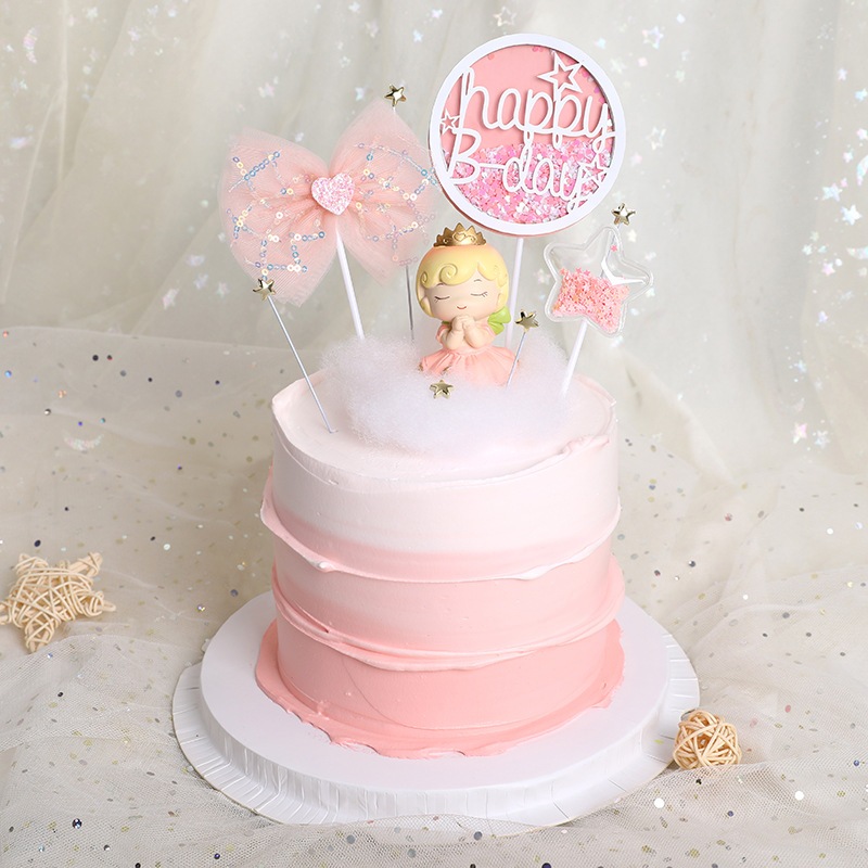 Jual Cake topper hiasan kue bintang love crown pink / Hiasan Kue ...