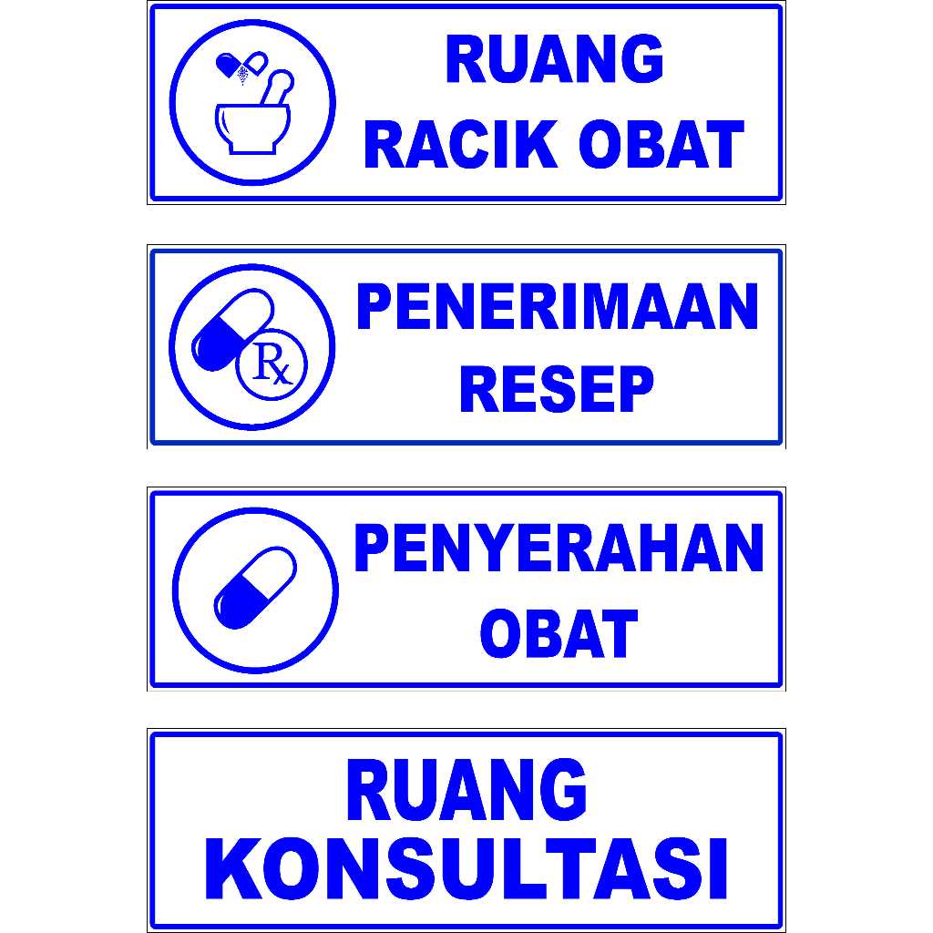 Jual STICKER APOTEK FARMASI PENYERAHAN OBAT PENERIMAAN RESEP RACIK OBAT ...