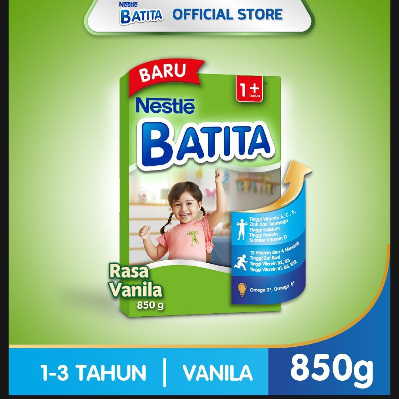 Jual BATITA 1+ RASA VANILA SUSU PERTUMBUHAN ANAK USIA 1-3 TAHUN BOX 850g | Shopee Indonesia