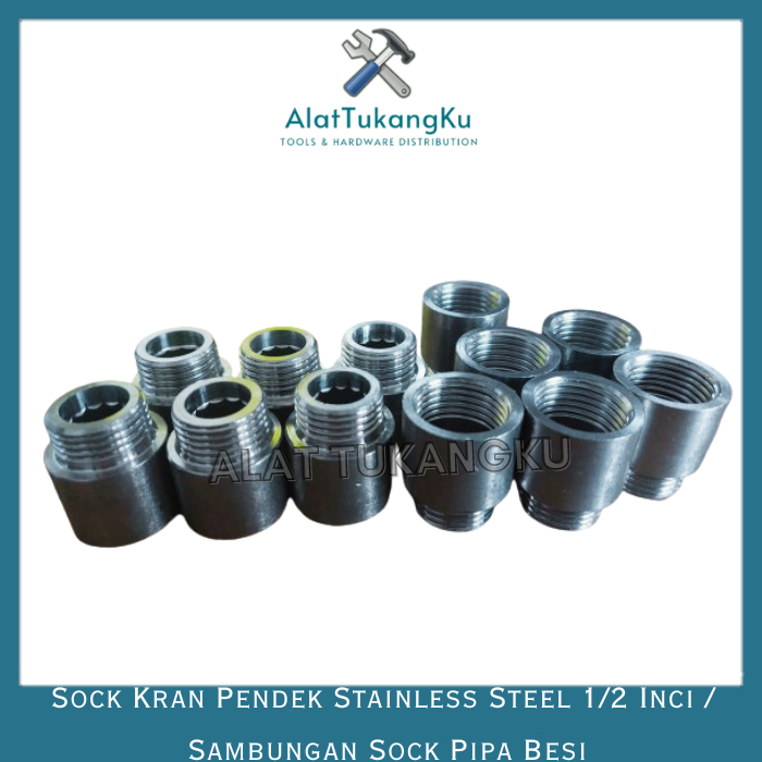 Jual Sock Drat Luar Dalam Kran Pendek Stainless Steel 1/2 Inci / Sock ...