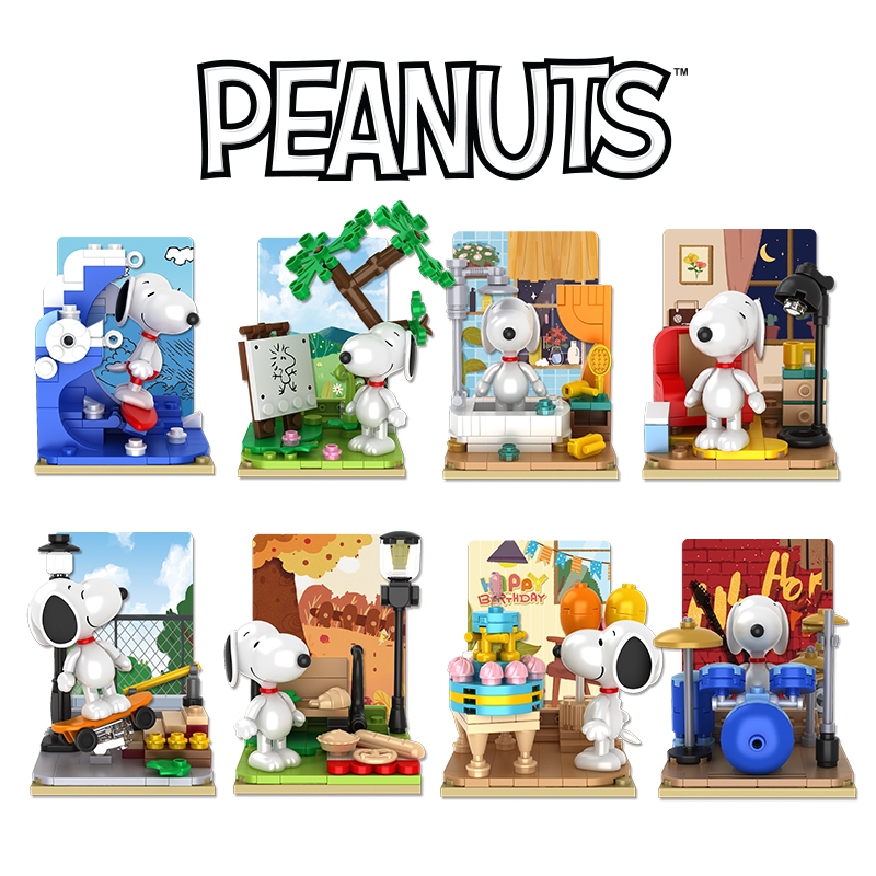 Jual Mainan Brick Peanuts Snoopy Blind Box Daily Activity Series S001 ...