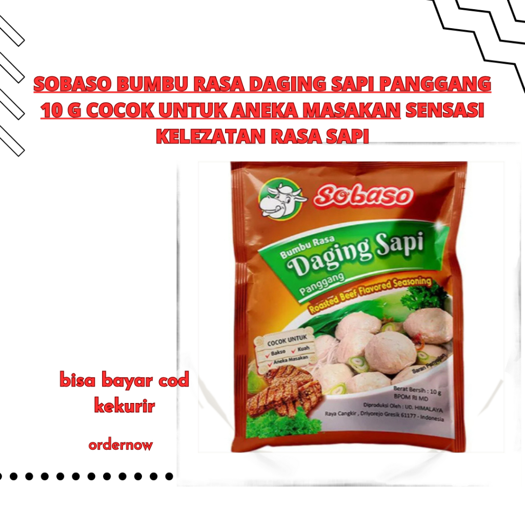 Jual Sobaso Bumbu Rasa Daging Sapi Panggang 10 g cocok untuk aneka ...