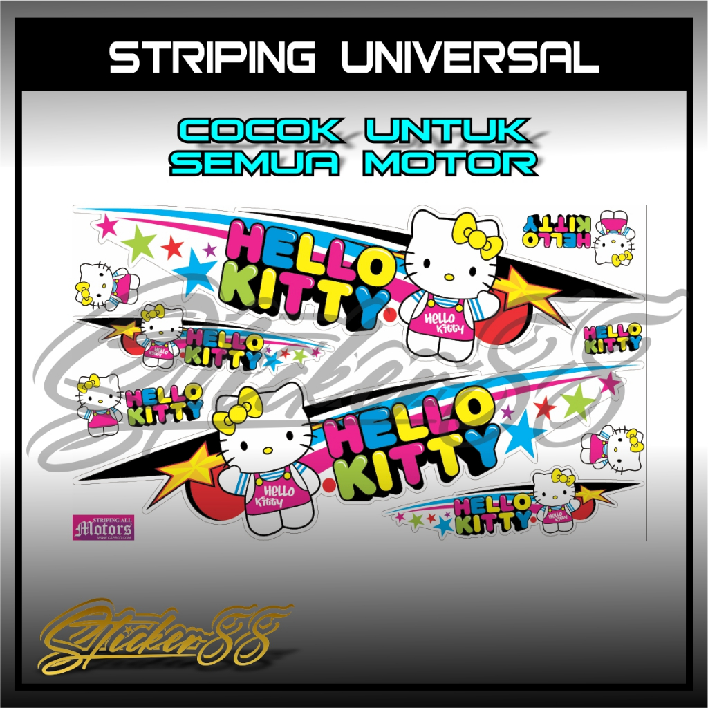 Jual STIKER STRIPING MOTOR ALL MATIC DAN BEBEK MOTIF HELLO KITTY 02 ...