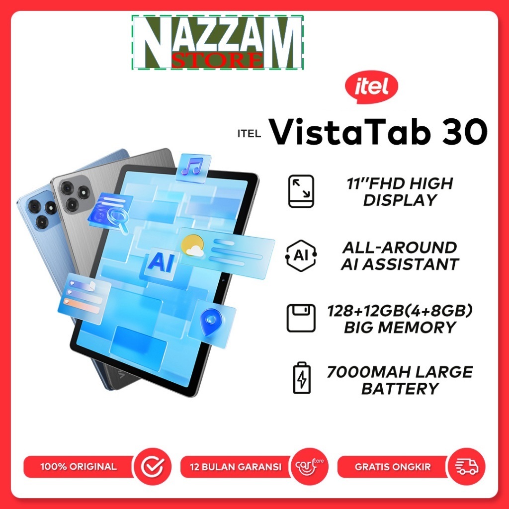Jual itel Vista Tab 30 Tablet- 4GB+128GB 4/128 Gb 7000mAh GARANSI RESMI ...