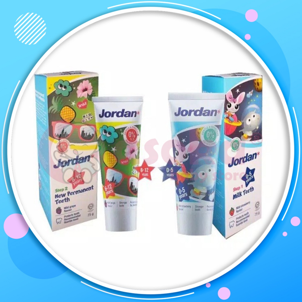 Jual Jordan Oral Care Kids Toothpaste Step 1 75 gr - Pasta Gigi Anak ...