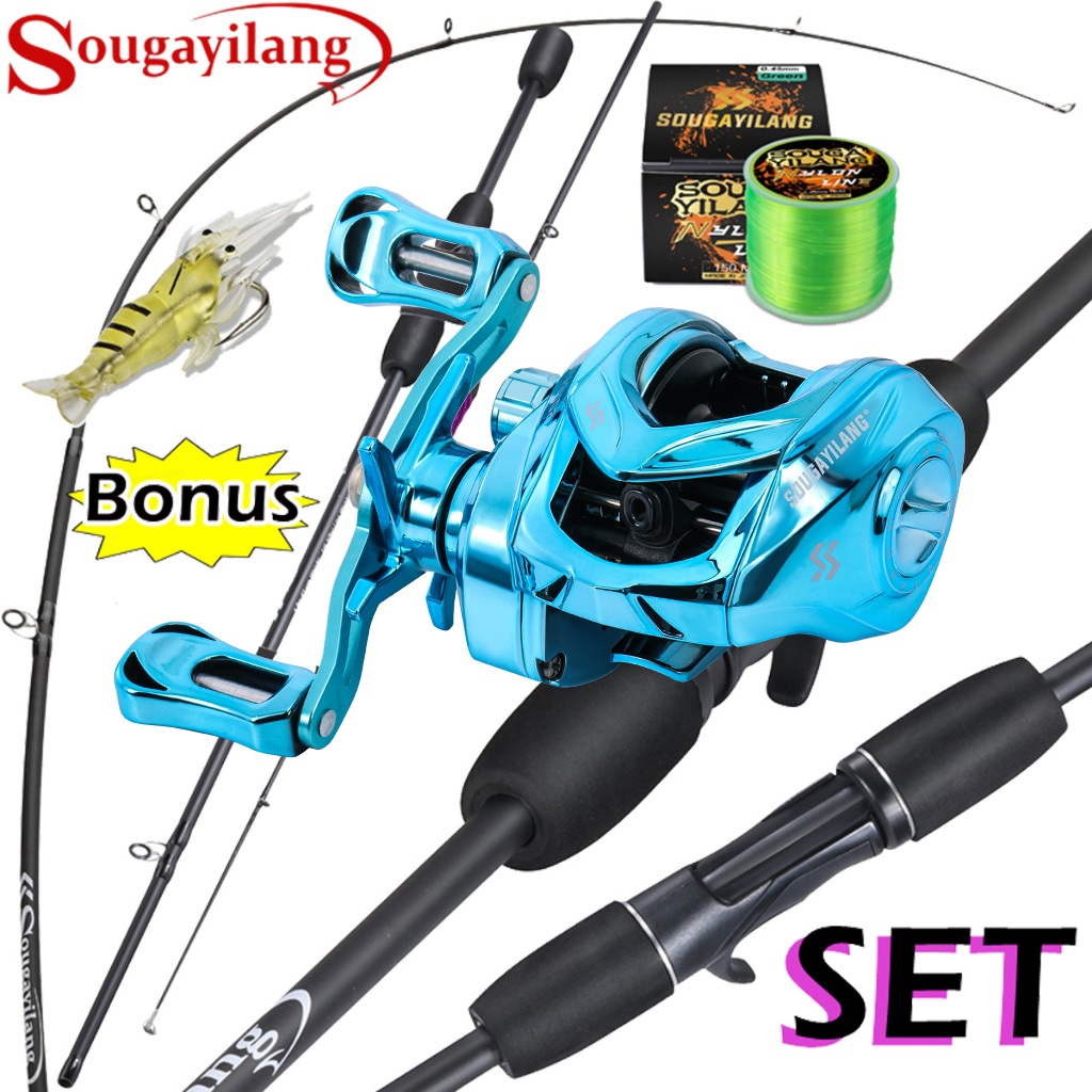 Jual Sougayilang Joran Pancing Full Set 1.8M 5-10LB 7.2:1 Joran BC Set Reel BC Joran UL Carbon ...