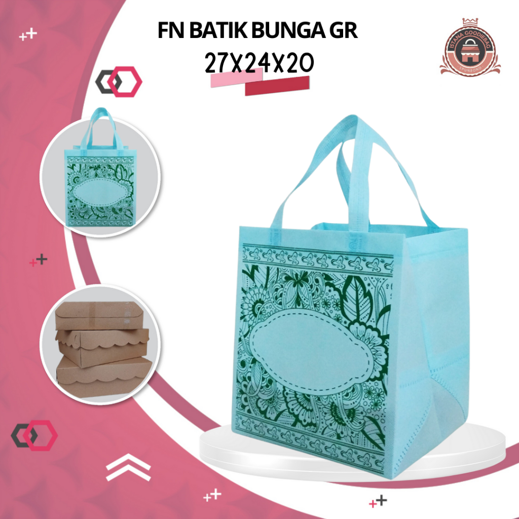 Jual Tas Box Nasi Syukuran 20x20 | Tas Box Nasi Hajatan Batik Bunga ...