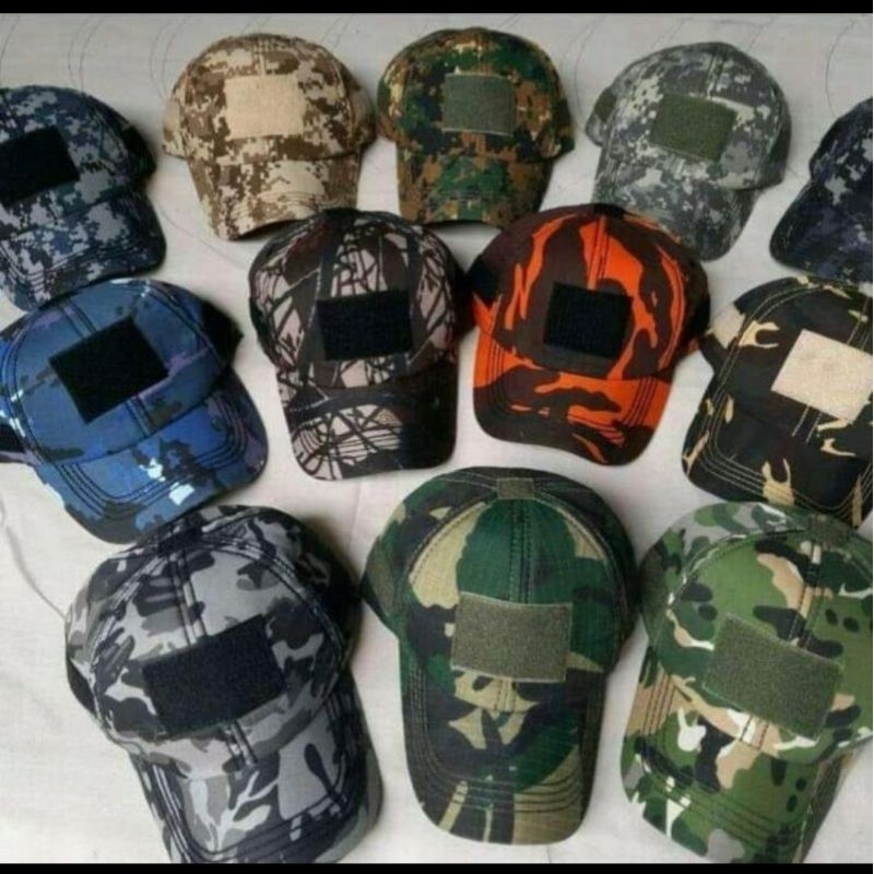 Jual Topi tactical velcro perekat ripstop outdoor lapangan topi militer ...