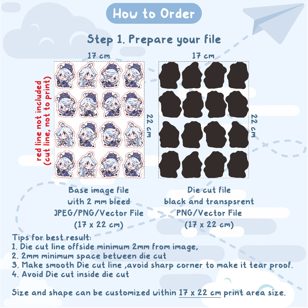Jual Custom Die Cut Sticker Vinyl (Area Cetak 17x22cm) - Custom Print ...
