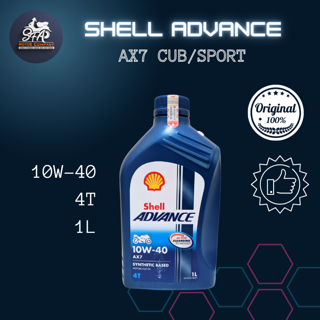 Jual Oli Motor Shell Advance AX7 Cub/Sport 10W-40 (1L) | Shopee Indonesia
