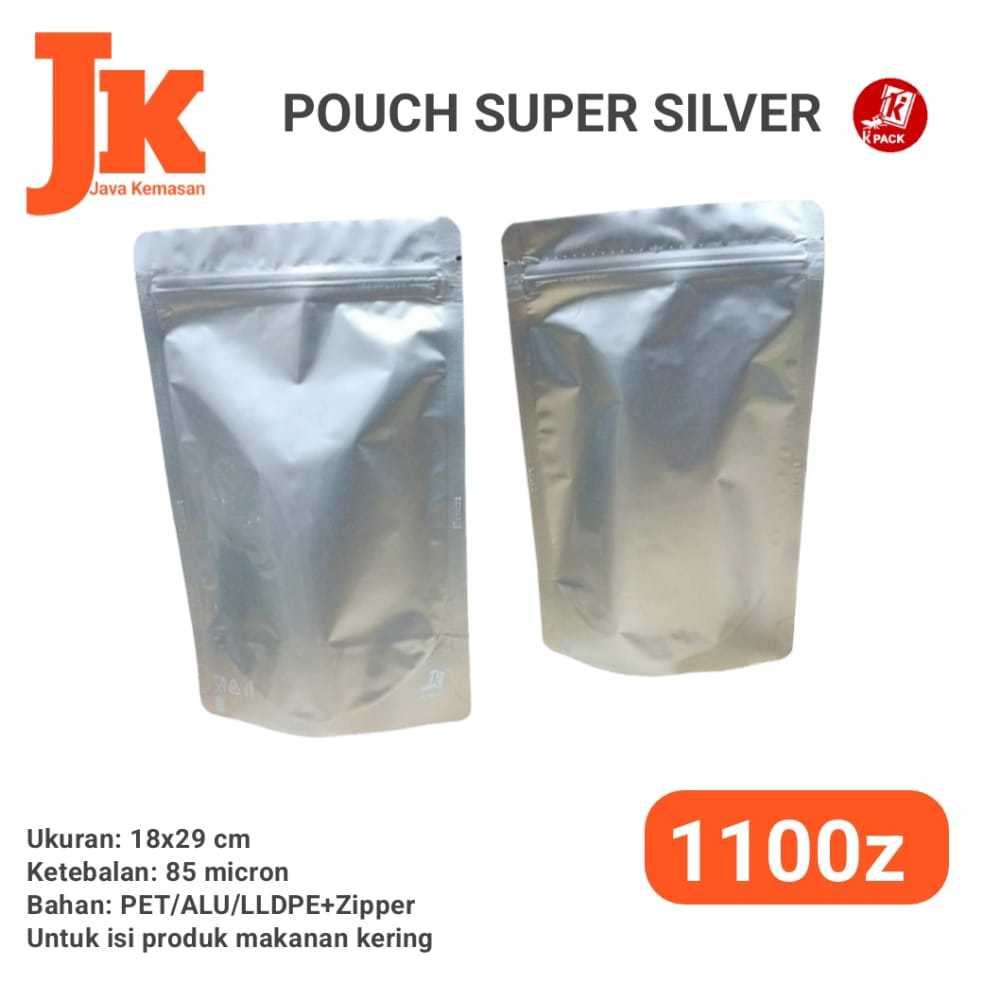 Jual KPACK 1100Z STANDING POUCH SUPER SILVER 1100Z FULL ALU FOIL ...